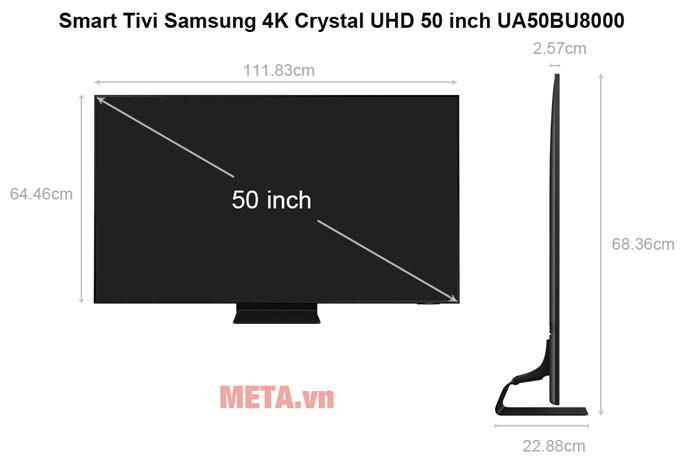 Kích thước TV 50 inch của Samsung, LG và Sony - META.vn