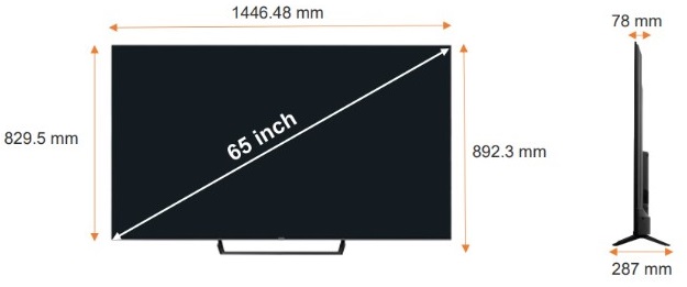 Kích thước Tivi 65 inch của Samsung, Sony, LG - META.vn